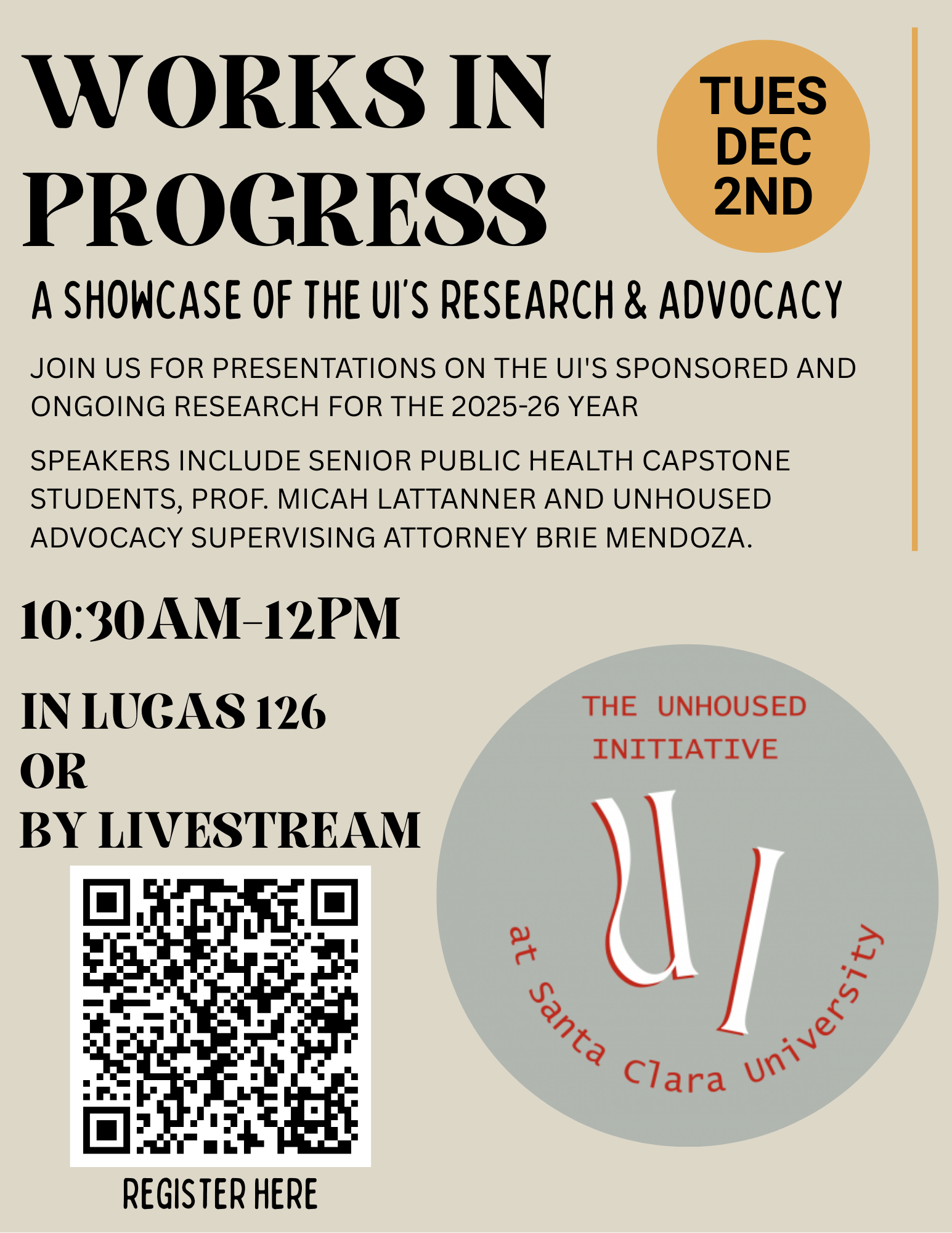 Livestream “Works in Progress” December 2nd at 10:30a.m. – The Unhoused ...